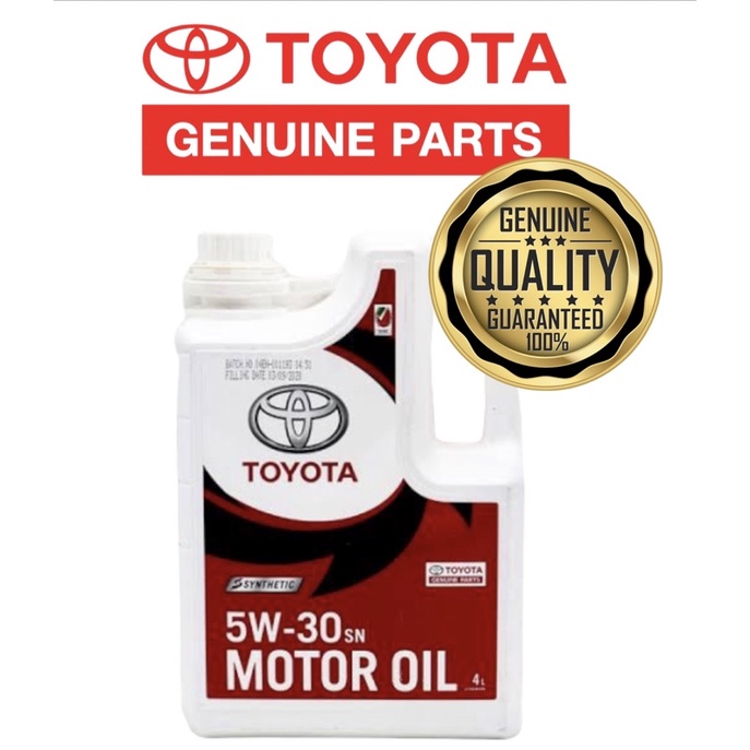 TOYOTA MOTOR OIL 5W30 SN (4LTR) (10000 KM) PRODUCT: 5W-30 SP GF-6 FULLY ...