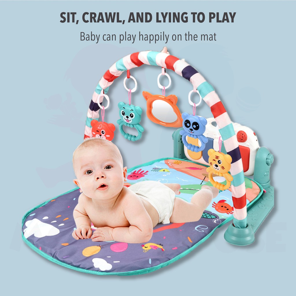 Tempat Mainan Bayi Kanak Kanak Baby Toys Colourful Musical Play Gym ...