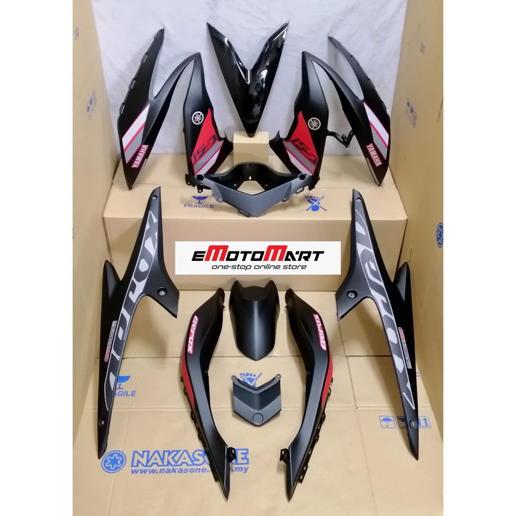 YAMAHA NVX155 V1 NVX V1 COVER SET SPECIAL AEROX BLACK RED #Sticker ...