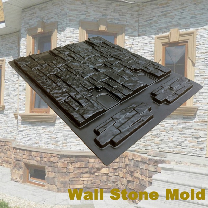 SC Wall Concrete Molds Garden House Wall Stone Tiles Stone Mold Cement ...