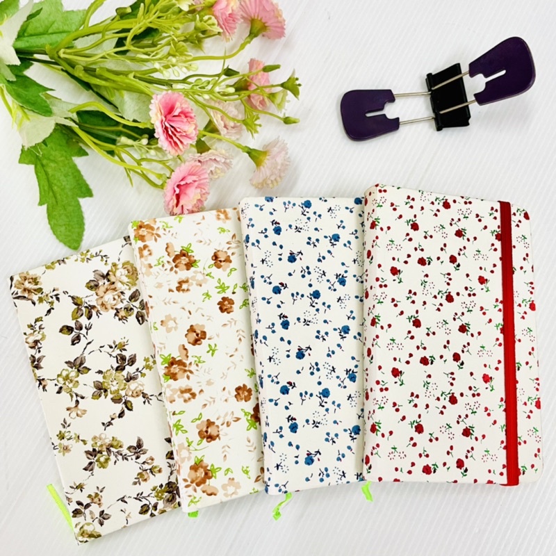 Small Hard Cover Student Notebook Flowery Notebook Memo Handy Notebook ...