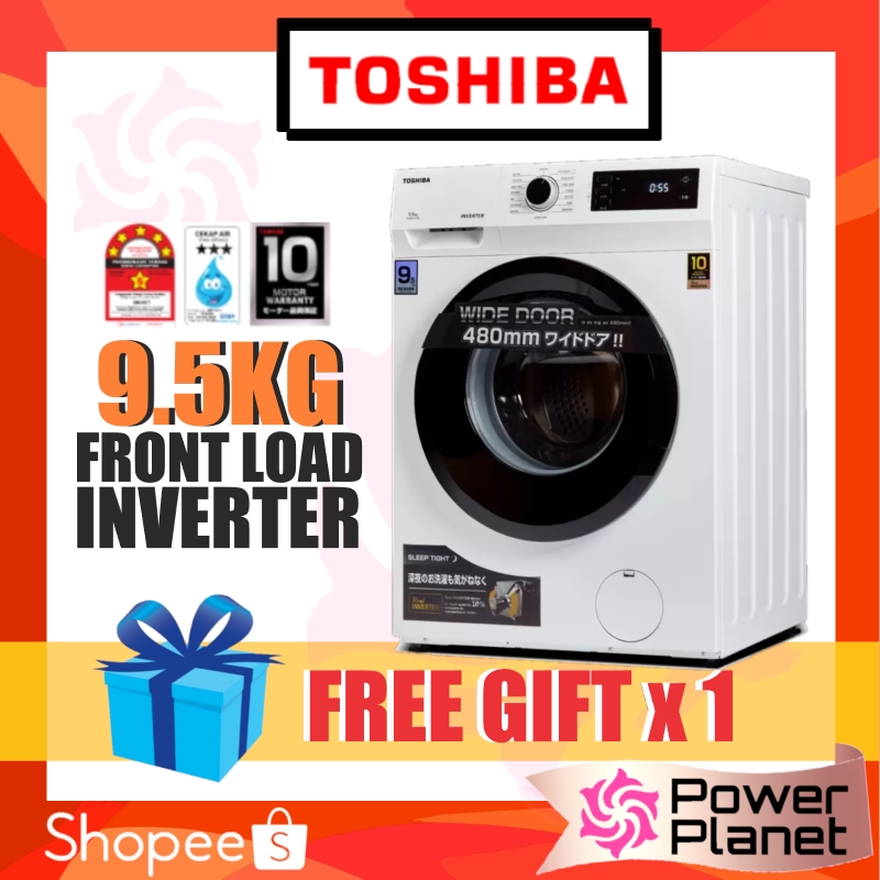[FREE GIFT] Toshiba 9.5KG Inverter Front Load 9.5KG TW-BK105S2M TWBK105S2M Washer ( Mesin Basuh ...