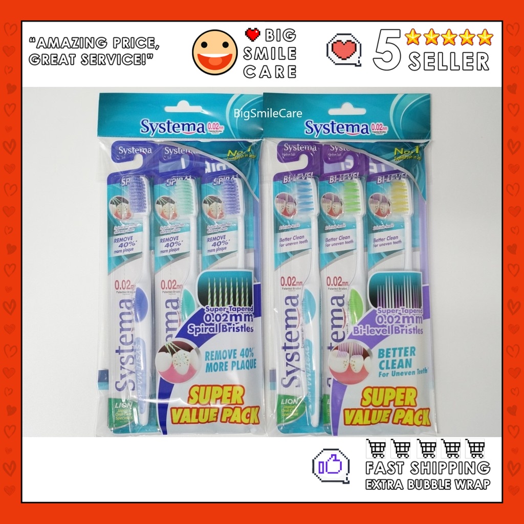 Systema Toothbrush Super Value Pack (Bi-Level/ Spiral/ 3D) | Shopee ...