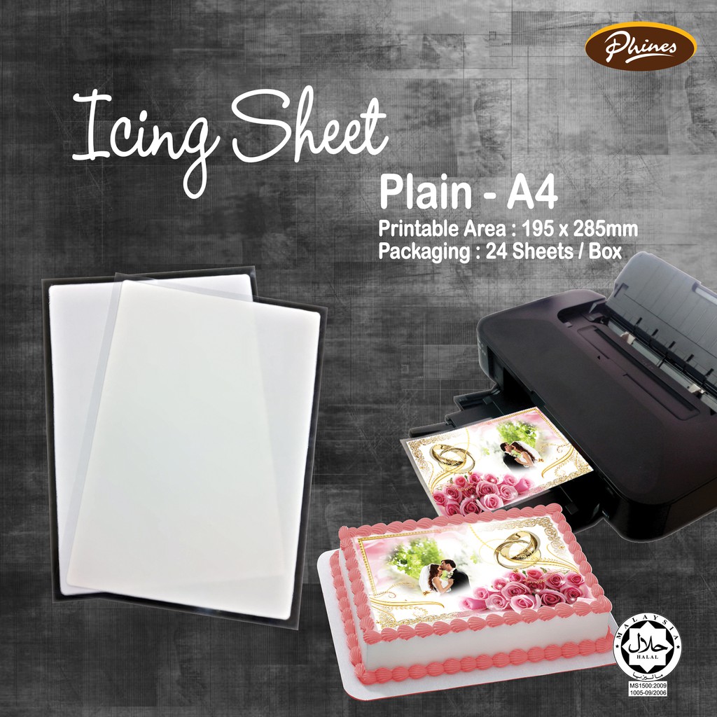 Plain Icing Sheet A4, Icing Sheet, Edible Image, HALAL Icing Sheet ...