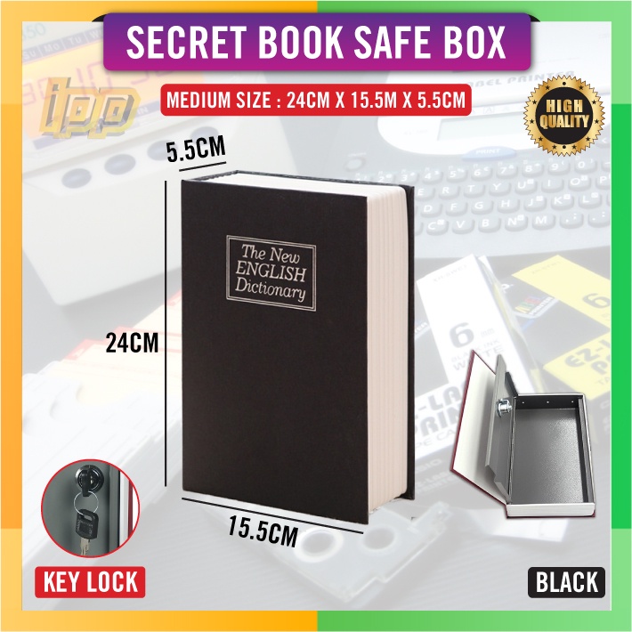 Secret Book Safe Box / Dictionary Metal Book Cash Box / Petty Cash Buku ...