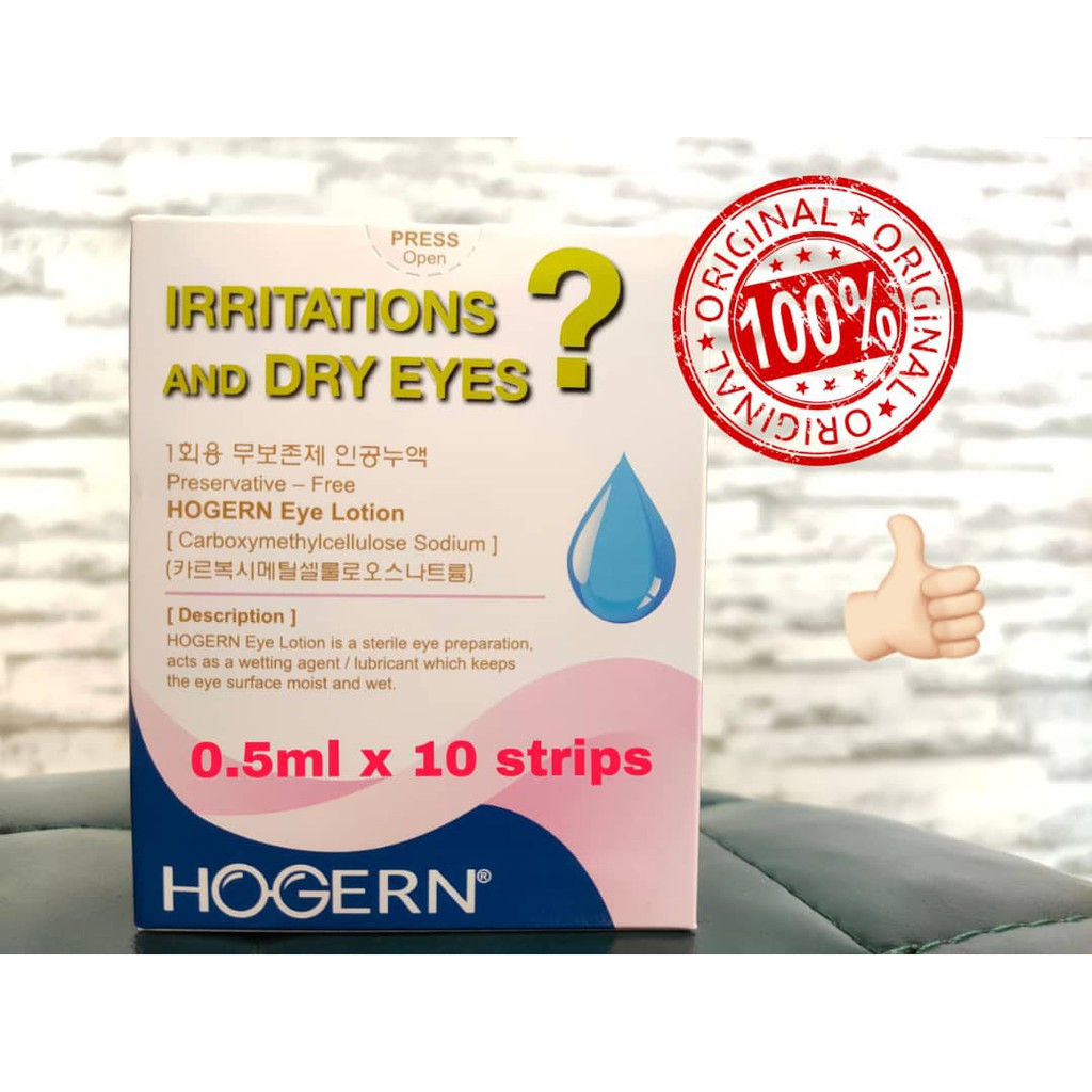 Hogern Eye Lotion for Irritations and Dry eyes preservative free 0.5ml ...