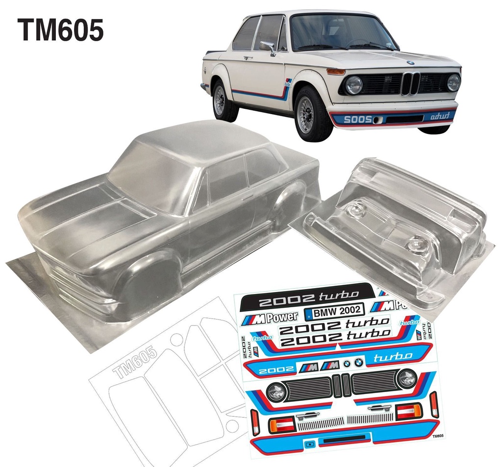 New Class BMW 2002 1/10 M car RC PC shell body 225mm wheelbase ...