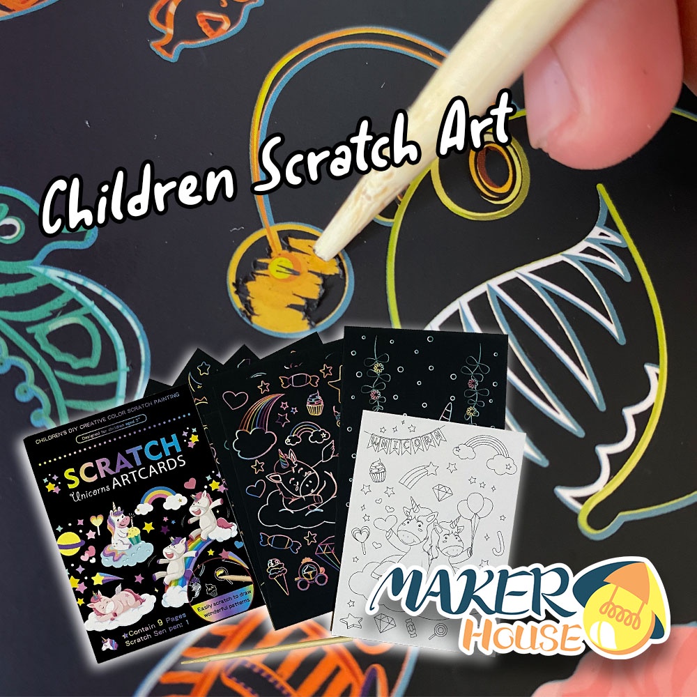 MakerHouse Children DIY Scratch Art Double-Sided Magic Scratch Art Card ...