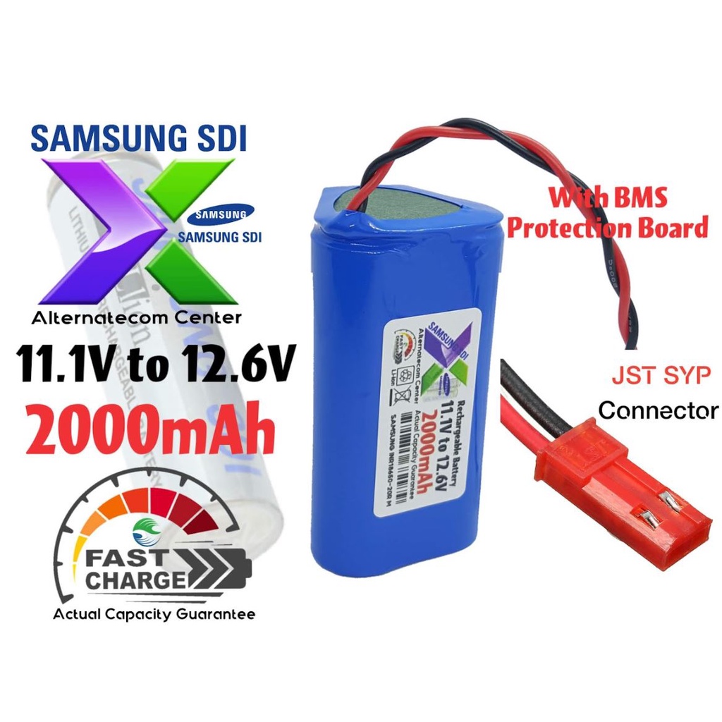 Samsung 18650 Battery Pack 11.1V 12.6V 2.0Ah 3S1P 2000mAh Lithium Ion ...