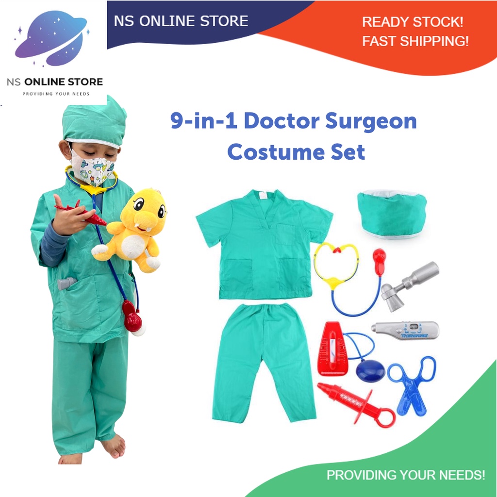 Kids Doctor Surgeon Costume Set (9-in-1) - Kostum Kanak Kanak Doktor ...