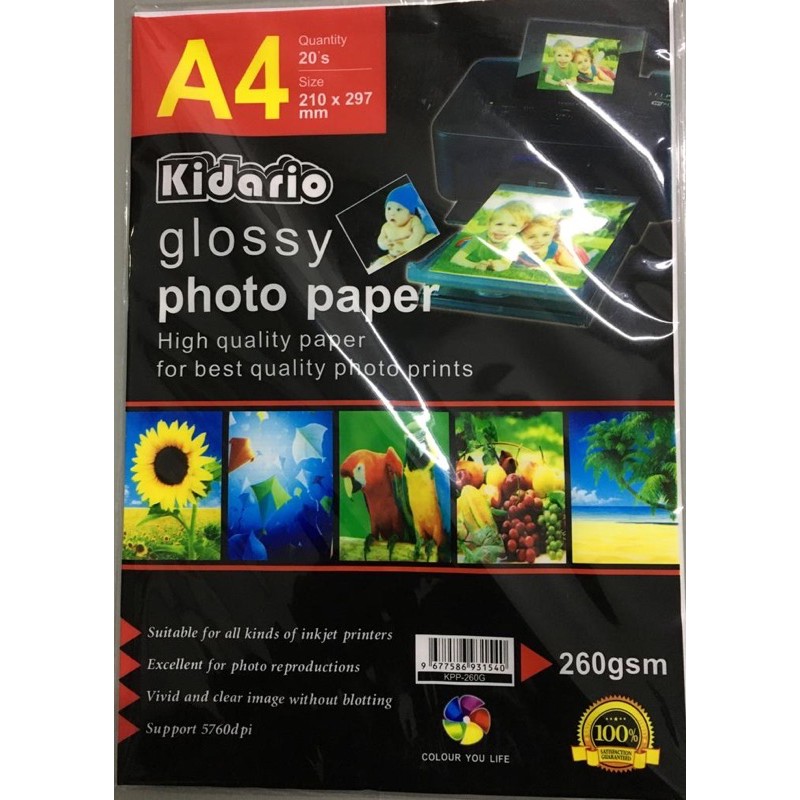 GLOSSY PHOTO PAPER / INKJET PAPER A4 20sheets 210G 20'S🔥🔥 | Shopee Malaysia