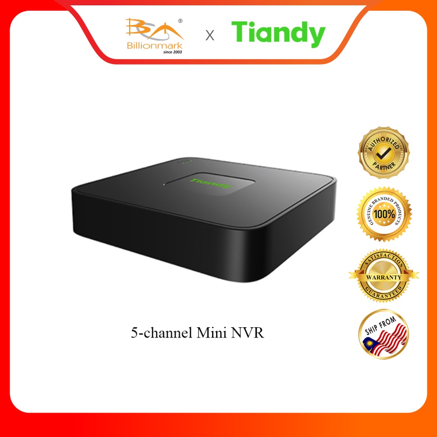 Tiandy CCTV IP Recorder H.265 5 Channel Mini NVR TC-R3105 | Billionmark ...