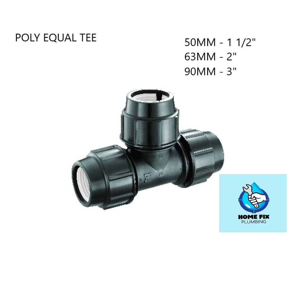 POLY EQUAL TEE (50MM, 63MM, 90MM) | Shopee Malaysia