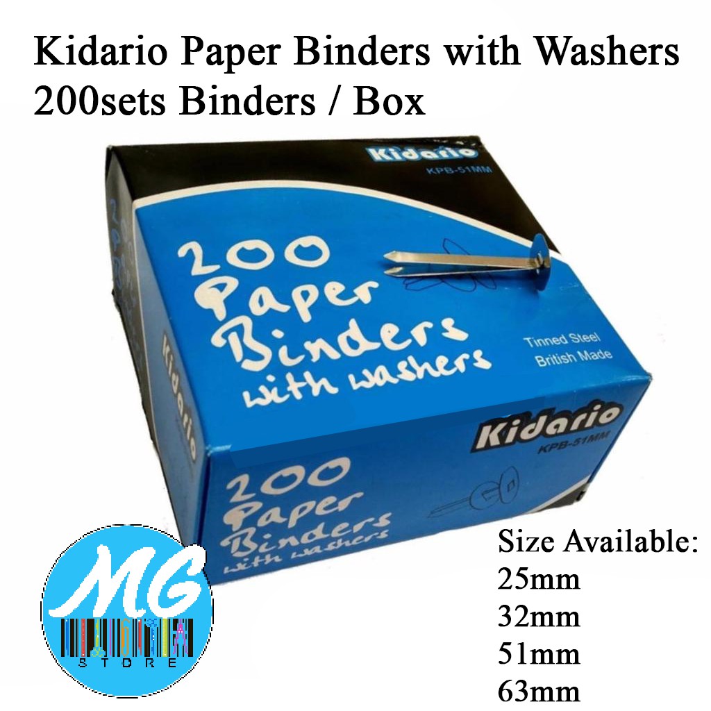 Kidario Premier Grip Paper Binder with Washers (200pcs/box) | Shopee ...