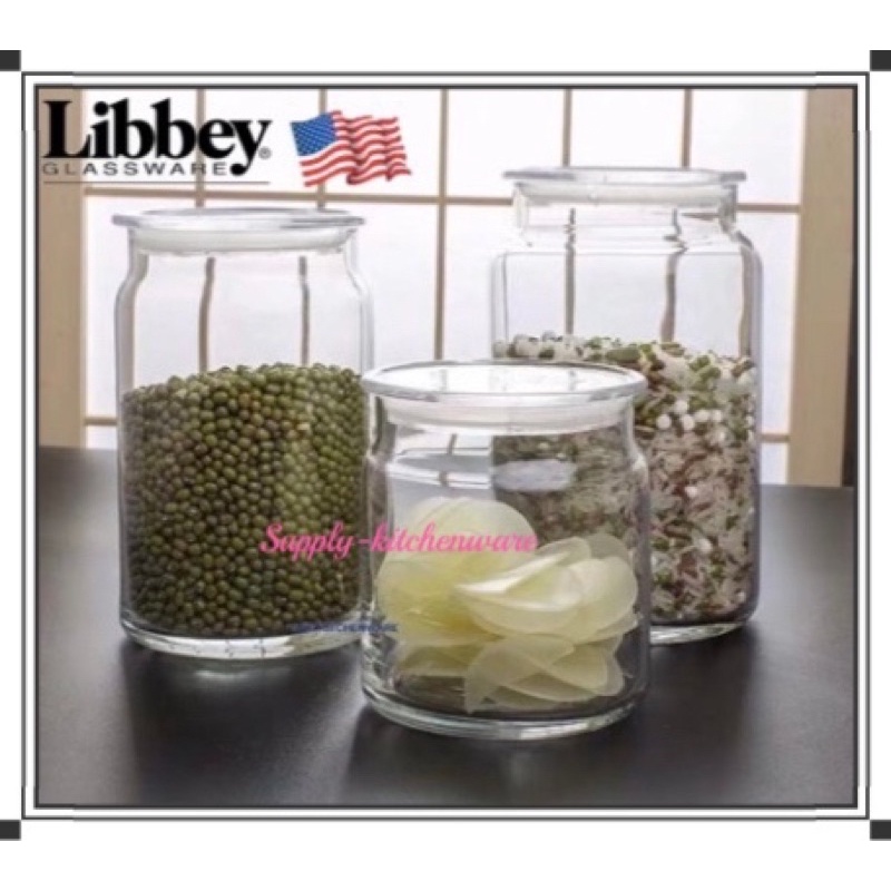 LIBBEY GLASS STORAGE SEALED JAR / DRIED FRUIT CANISTER / CANDY JAR ...