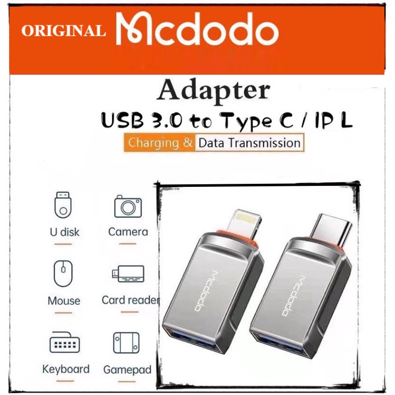 MCDODO OTG-860/873 MICRO USB/TYPE C/IP-L ADAPTER OTG PENDRIVE HARKDISC DIIPHONE 14 13 12 11 PRO ...