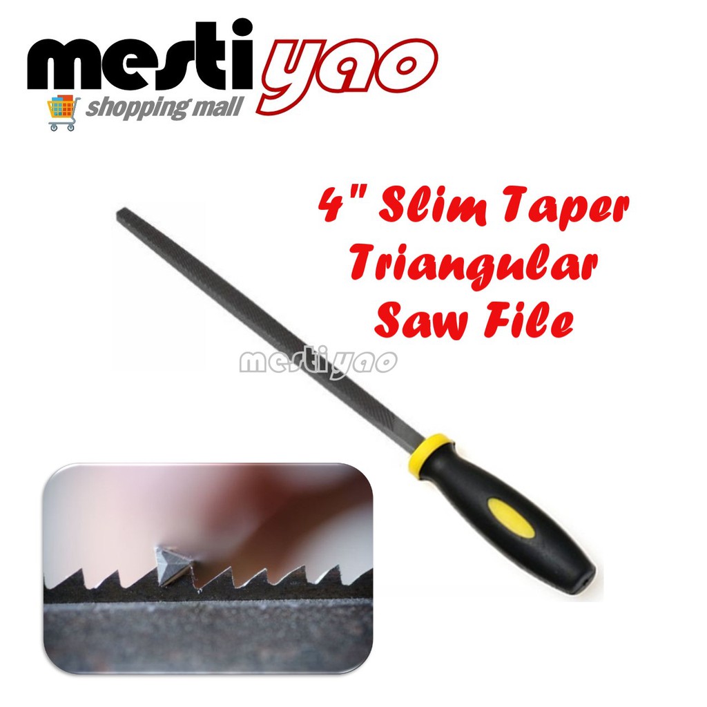 4” Triangular Sharpening Saw File/Pengasah Mata Gergaji Kayu | Shopee ...