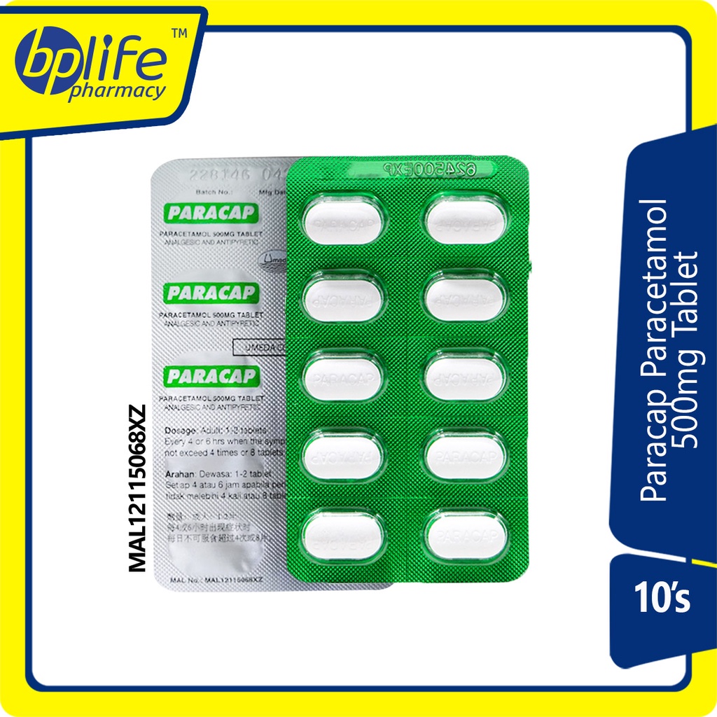 Paracap Paracetamol 500mg Tablet 10s (Strip) | Shopee Malaysia