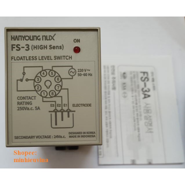 Water level relay FS-3 (water level float), HY-ER3 electrode holder ...