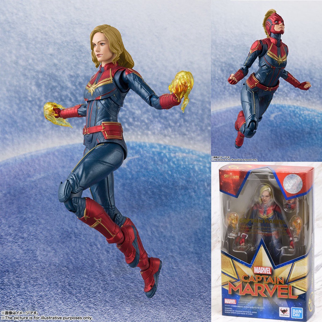 Bandai S.H.Figuarts SHF Marvel Captain Marvel 150mm Action Figure ...