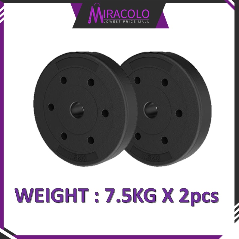 MIRA 5/7.5/10/15KG Solid Dumbbell HeavyDuty Weight Plate Barbell Plate ...
