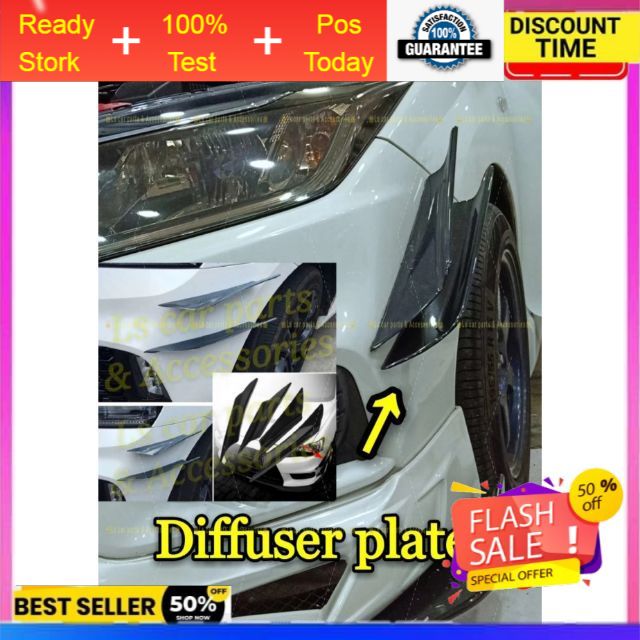 Canard Angel Lip Splitter plate Skirt Front bumper Diffuser Spoiler angle wing body kit ...