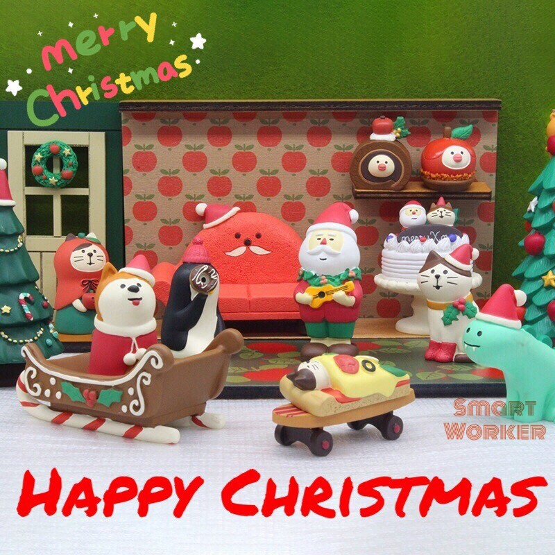 Decole Scene Toy Christmas Zakka cartoon Cat Doll Miniature Figurine home Garden action Figures ...