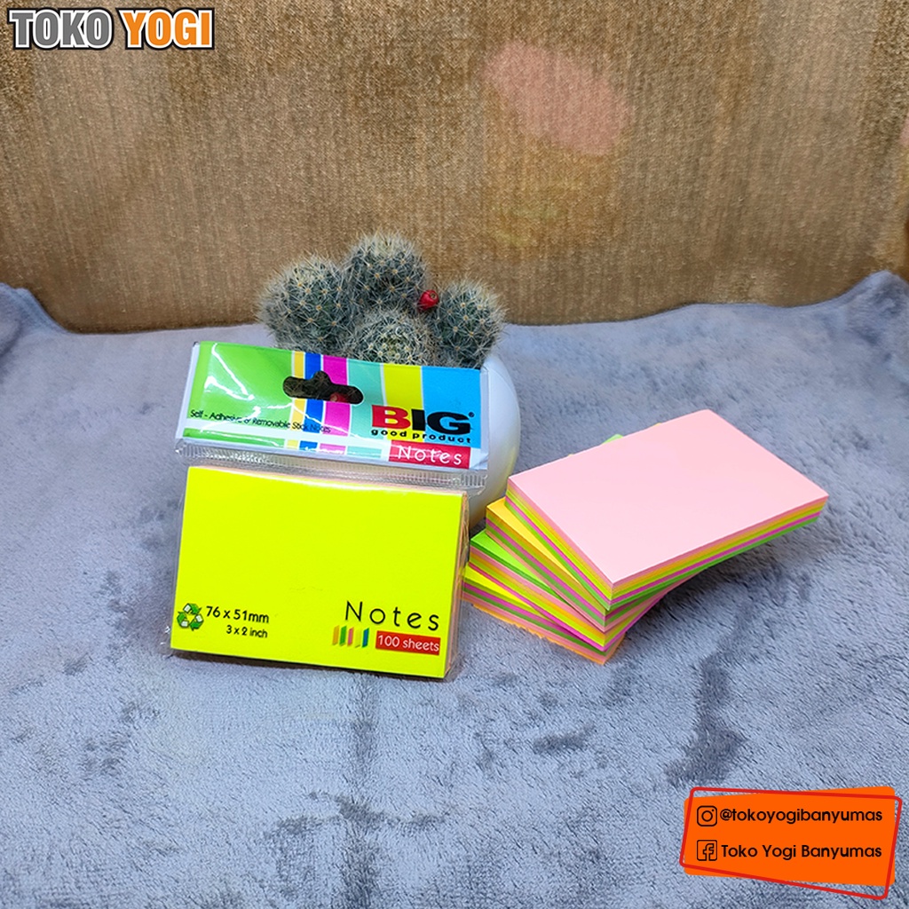 Big POST IT 76x51mm - 3x2 INCH - RAINBOW STACKED | Shopee Malaysia