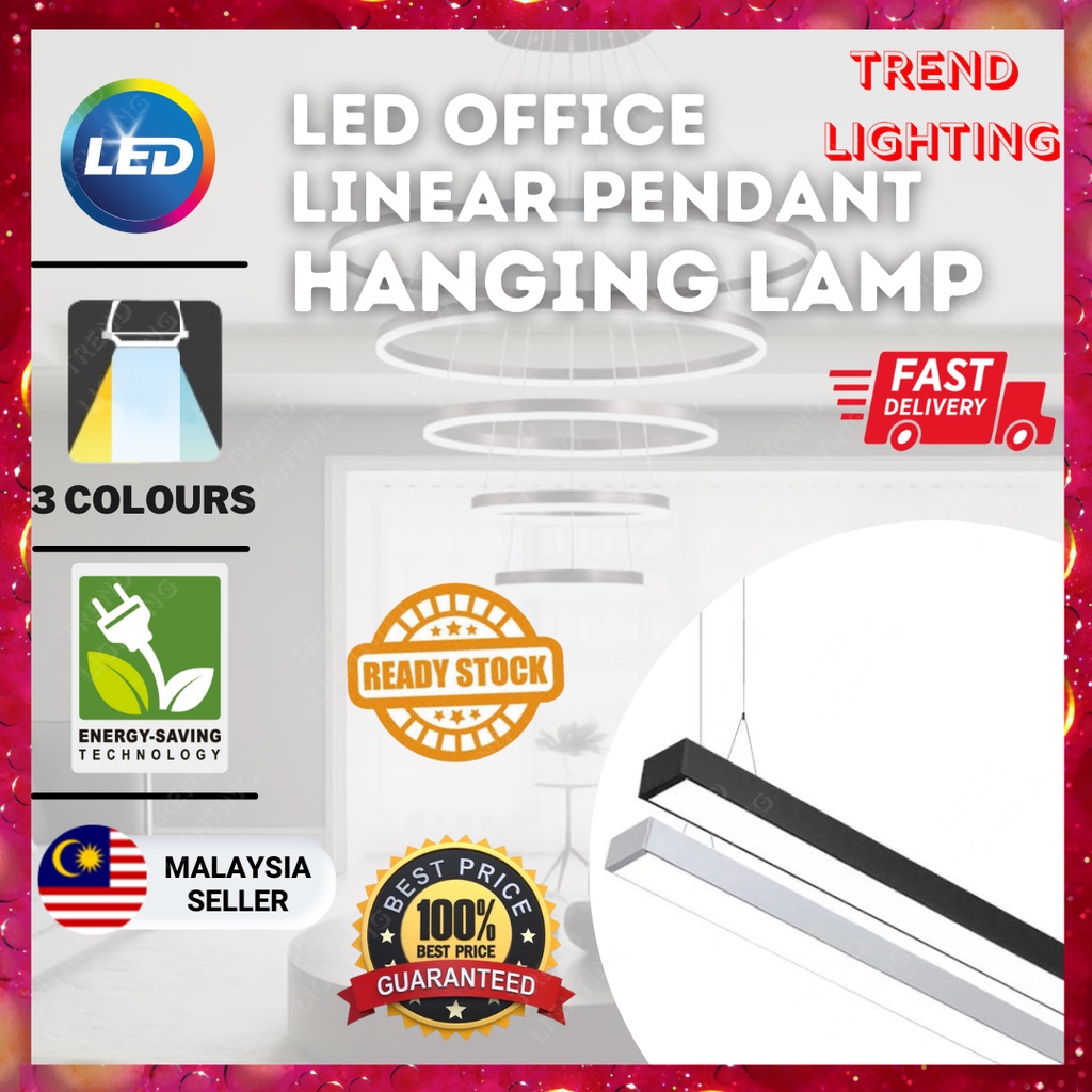 Office Pendant Lamp Led Office Linear Light T8 Led Fixtures / Built-In Led Pendant Lamp 1x4Ft ...