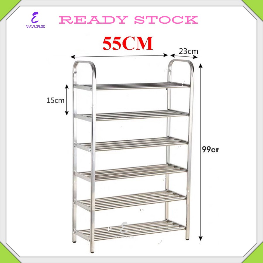 6 TIER STAINLESS STEEL SHOES RACK (estimate 18 pairs) | Shopee Malaysia