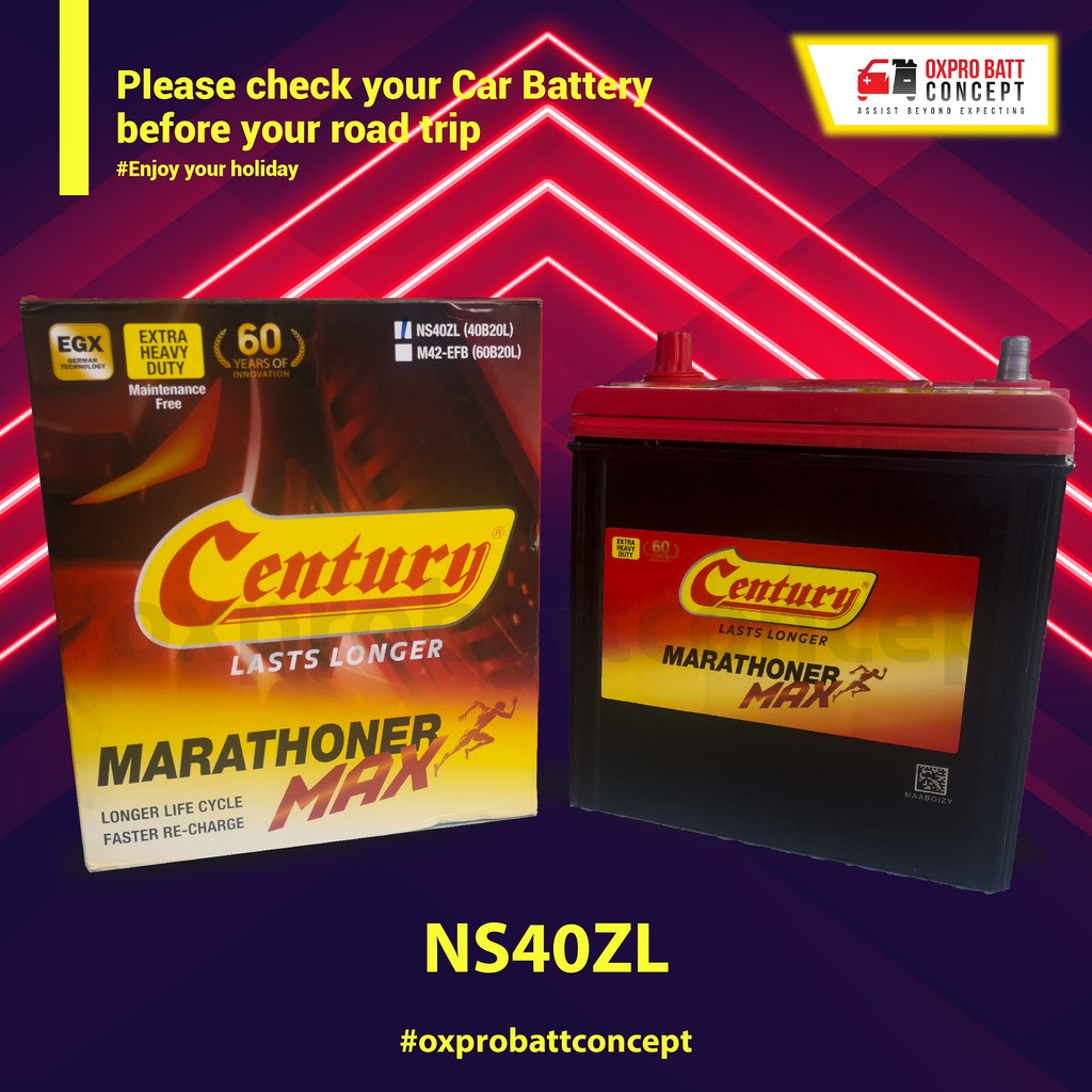 Century Marathoner Max NS40ZL NS40 40B20L - Century High Spec Car ...