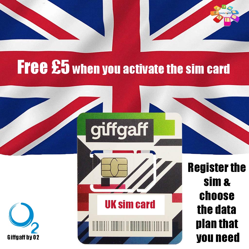 UK sim card with Giffgaff travel Sim (Free £5 upon activation) | Shopee ...