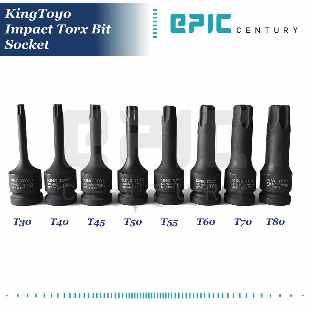 Kingtoyo 1/2"Dr. Impact Torx Bit Socket Set (75Mm Length) | Shopee Malaysia