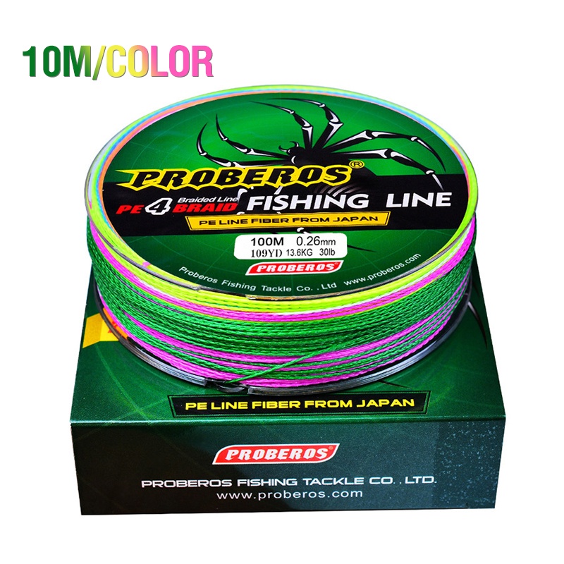 4-Strand Braided 100m Fishing Line Multicolor PE Line 0.4#-8# Braided Wire Fishing Gear | Shopee ...