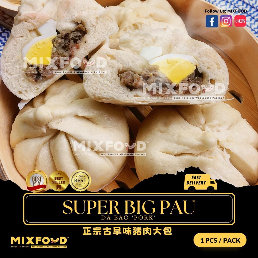 【MIXFOOD】SUPER BIG PAU"PORK" 1pcs （正宗古早味猪肉大包） | Shopee Malaysia