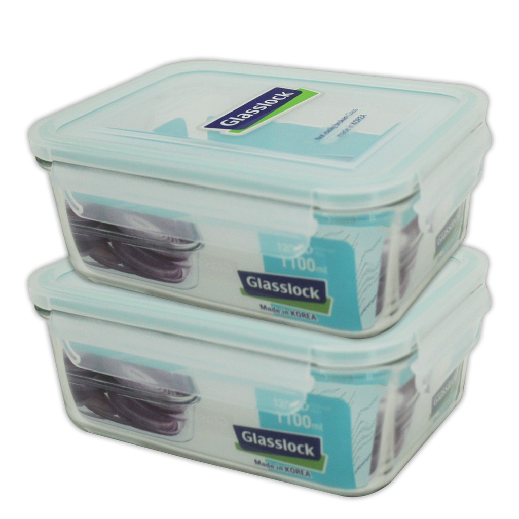 Hot Deal [BUY 1 FREE 1] Glasslock Rectangle Shape Classic Food ...