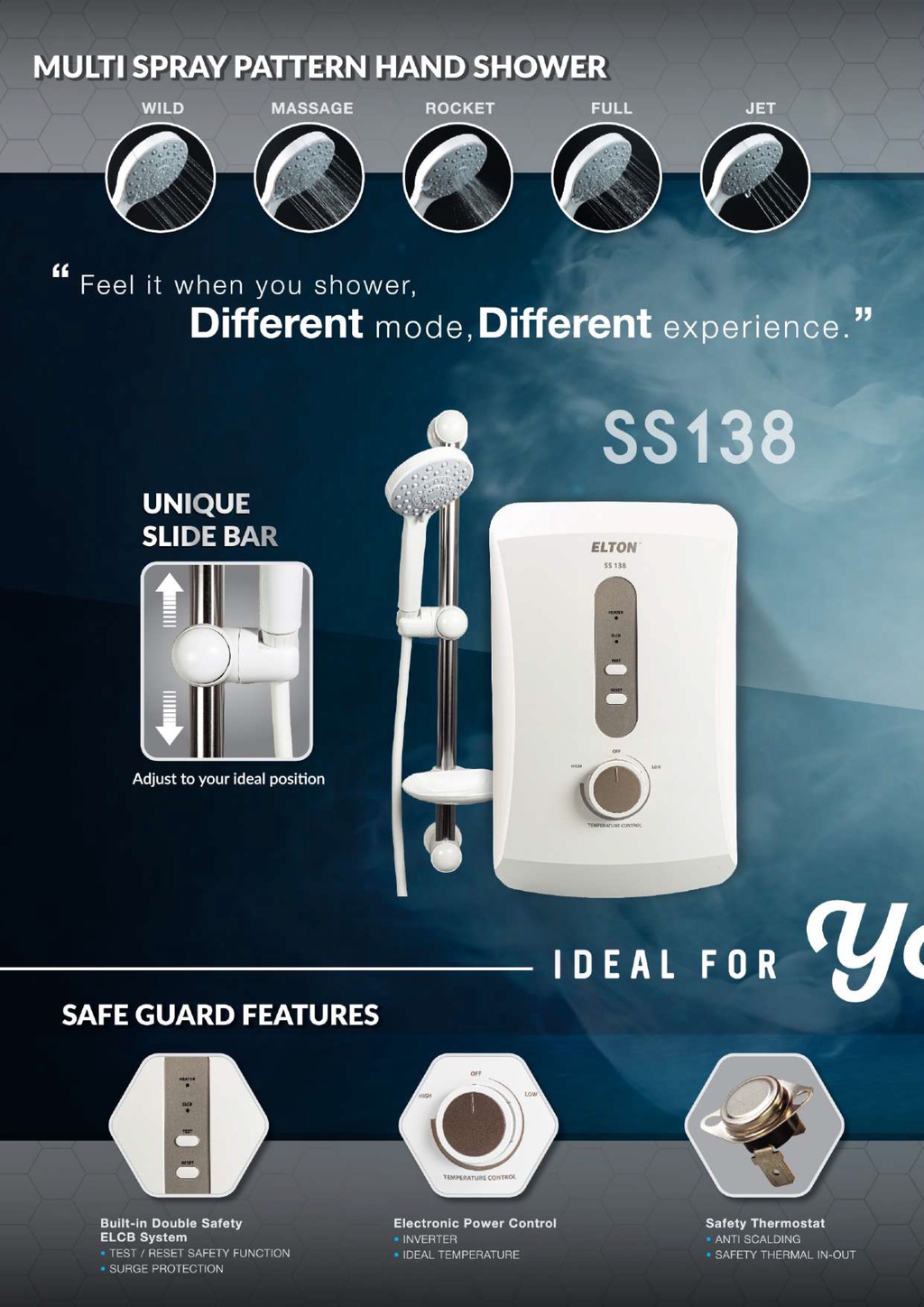 ELTON SS138 SP188 Home Electric Instant Portable Water Heater With ...