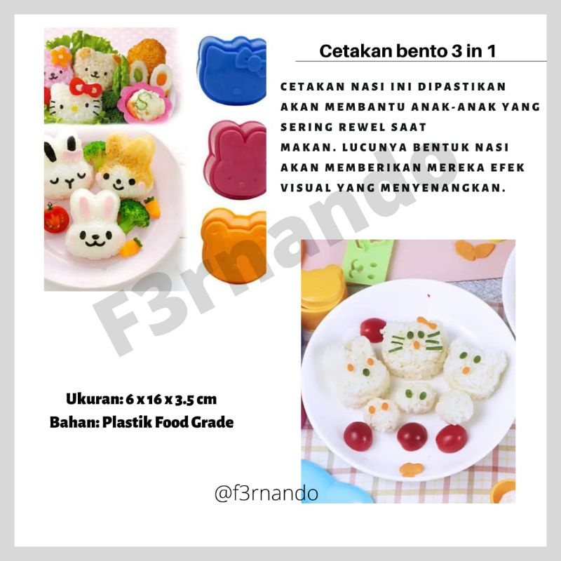 Rice Mold Rice Mold Bento Tools 3 in 1 (1 set Of 3: HK Bear Bunny ...