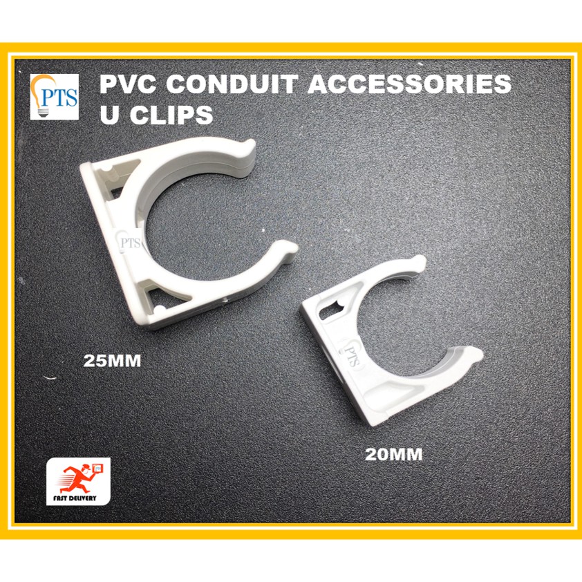 100pcs 20MM (3/4") / 25MM (1") PVC CONDUIT ACCESSORIES - U CLIPS ...