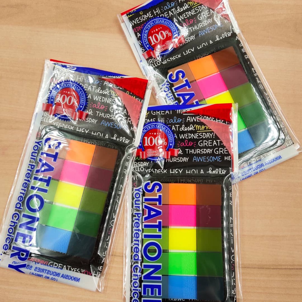 NISO NEON COLOUR PLASTIC STICKY NOTES PET06 | Shopee Malaysia