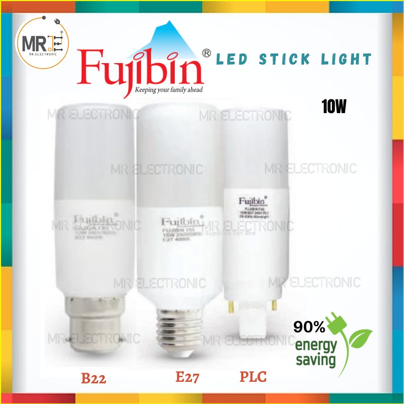 FUJIBIN LED Stick Light 10W (Daylight/Warmlight) B22 / E27 / PLC (T36 ...
