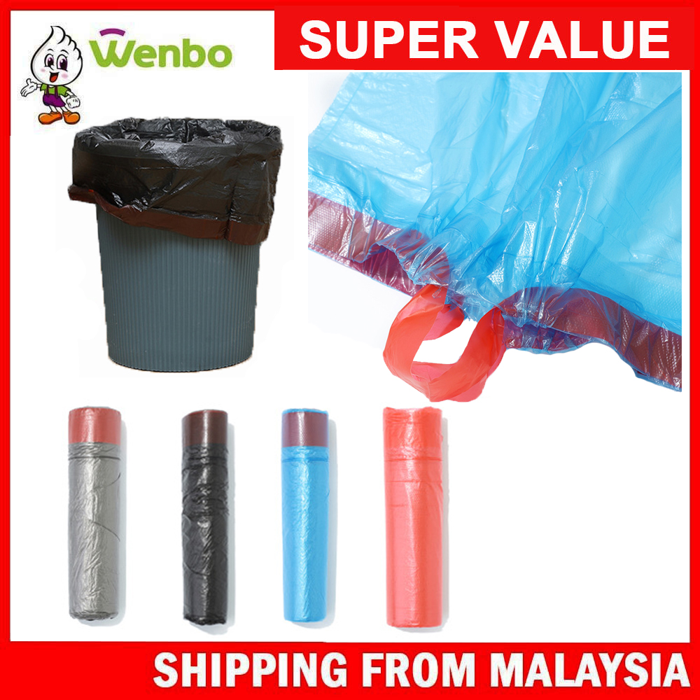 Wenbo Garbage Bag With String Office Easy Clean Trash Bags Dustbin Bag ...
