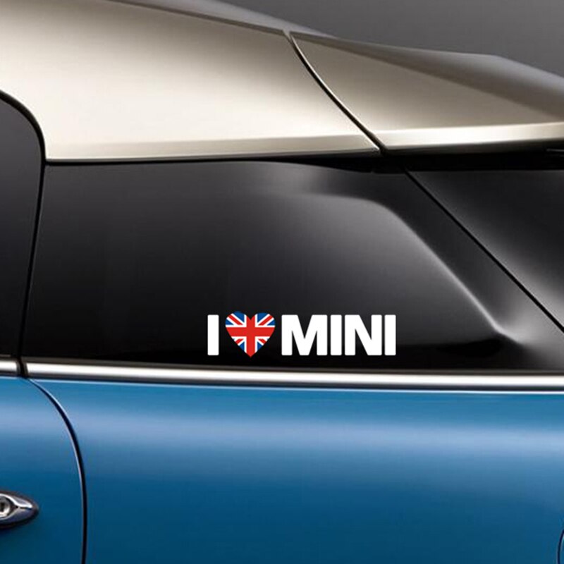 I love MINI Sticker Car Styling Accessories Side Door Car Window Car ...
