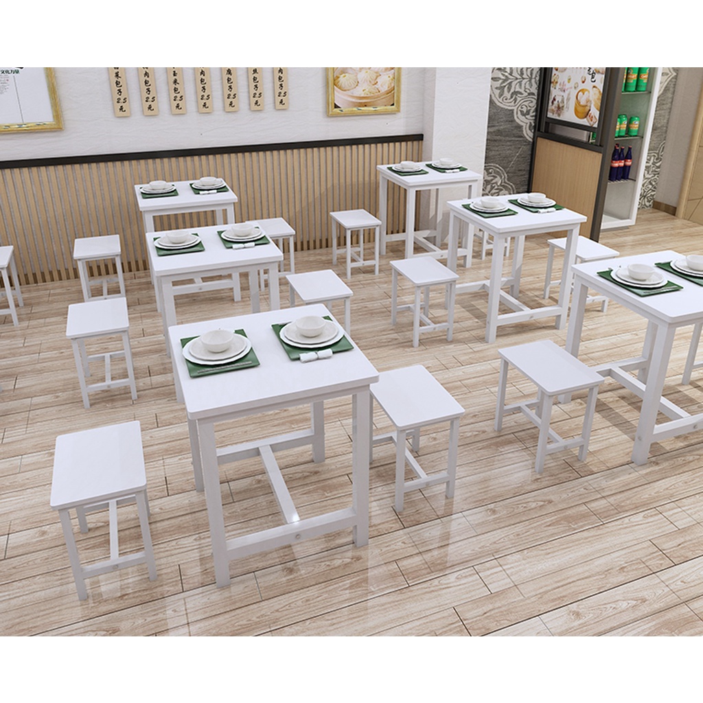 MARIN 60cm x 60cm Dining Table with 2pcs Stool(White) | Shopee Malaysia