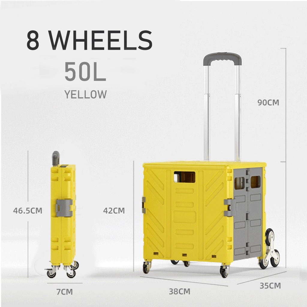 50L / 75L Large Shopping Cart Trolley / Climber Foldable Trolley ...