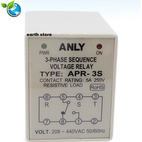 ANLY APR - 3S 3-PHASE SEQUENCE VOLTAGE RELAY AC 208 ~ 440V | Shopee ...