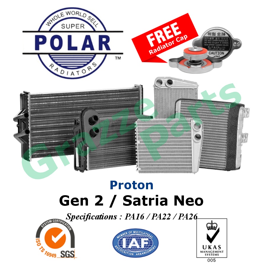 Super Polar Radiator Tank Tangki Air PA16 PA22 PA26 Proton Gen2 Gen 2 Satria Neo ND Denso / APM ...