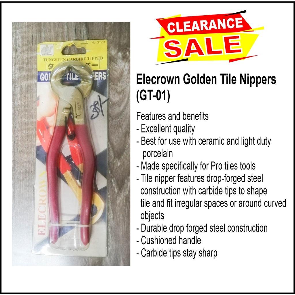 ELECROWN TUNGSTEN CARBIDE TIPPED TILE NIPPER - GT01 (MADE IN JAPAN) | Shopee Malaysia