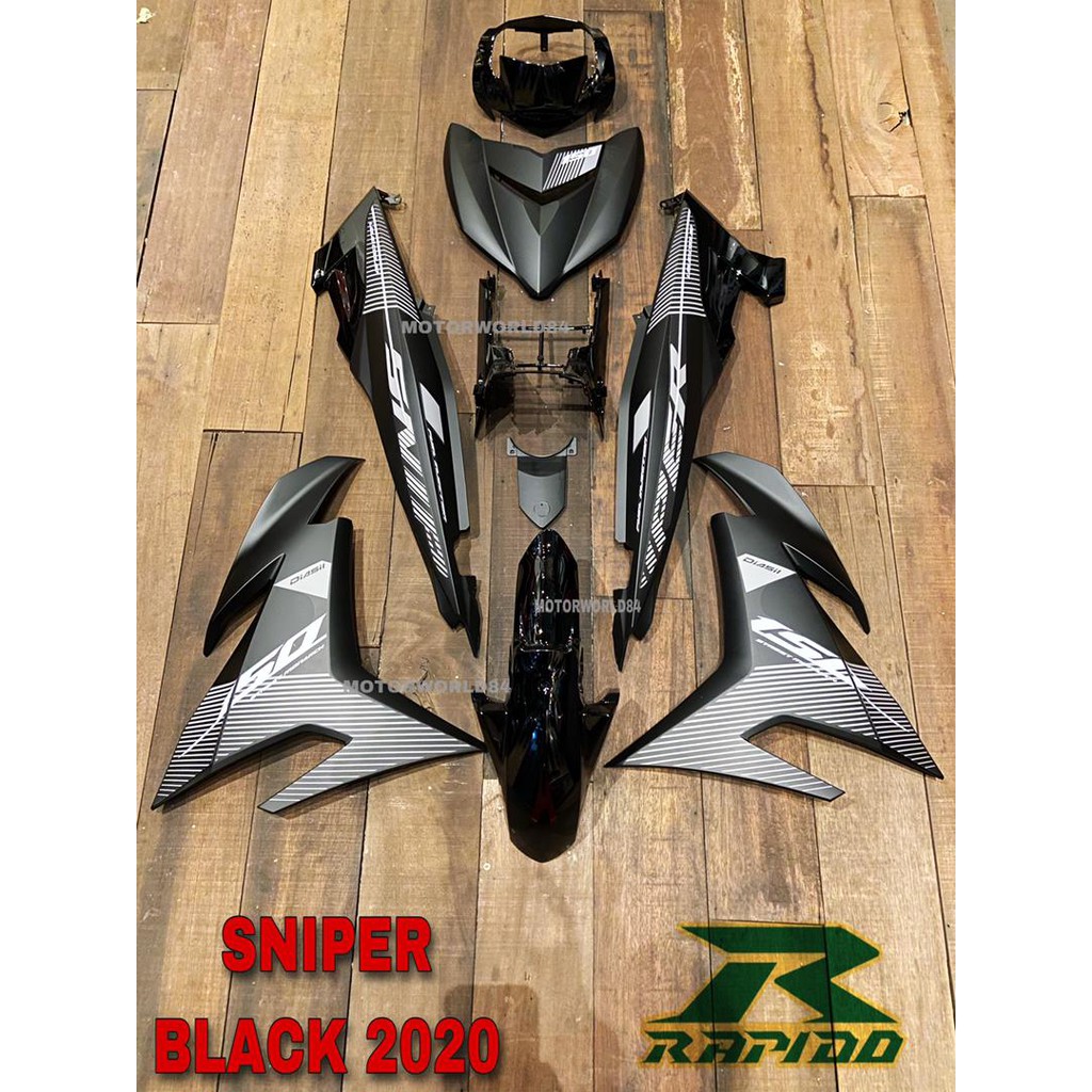 COVER SET BODY KIT COVER SET SNIPER GP BLACK MATT - YAMAHA Y15ZR V1 & V2 COVERSET Y15 YSUKU ...