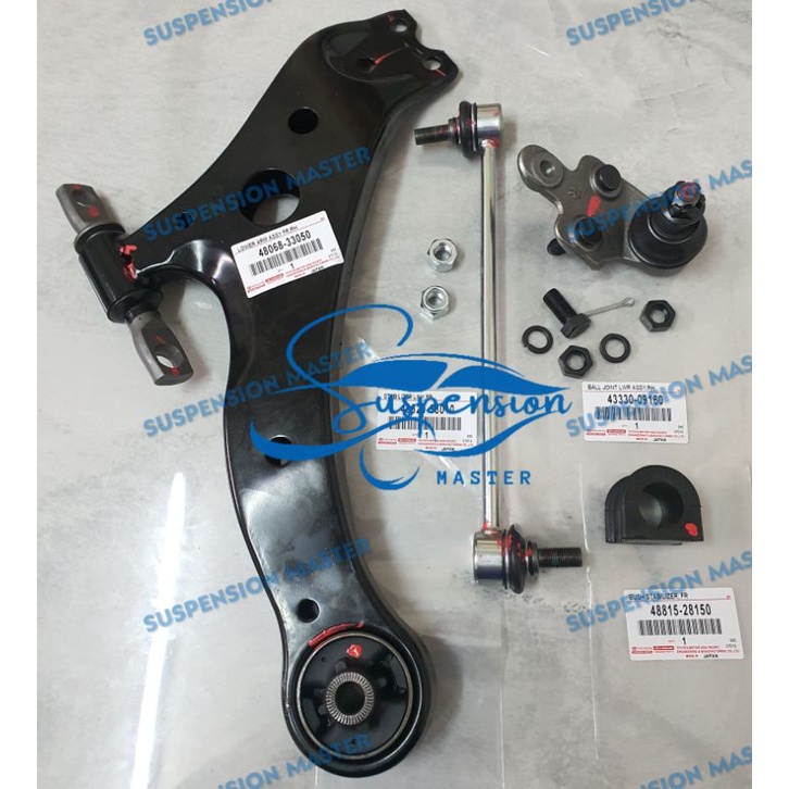 8 IN 1 SET - FRONT LOWER ARM / STABILIZER LINK / STABILIZER BUSH/BALL JOINT - TOYOTA ALPHARD ...